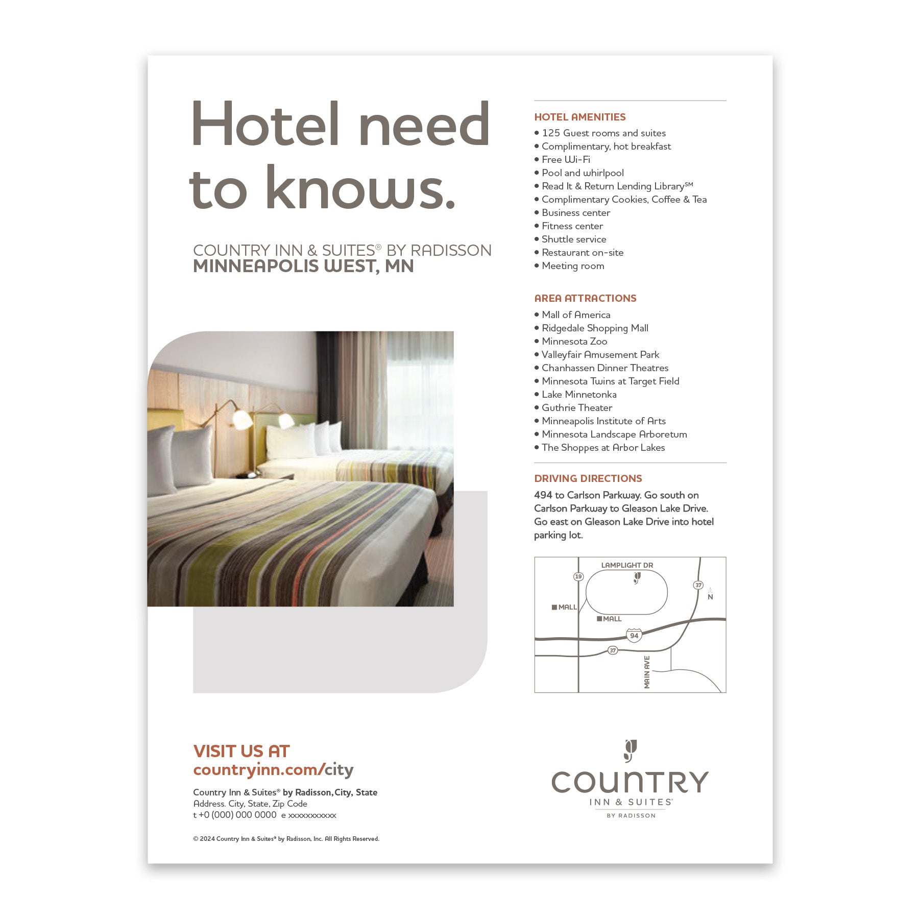 Hotel Factsheet - 1 Sided - Country Inn & Suites – Sable Hotel Supply