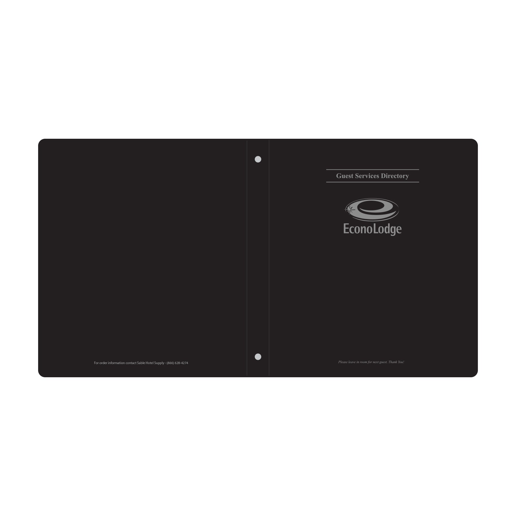Guest Room Directory Binder - Econo Lodge – Sable Hotel Supply