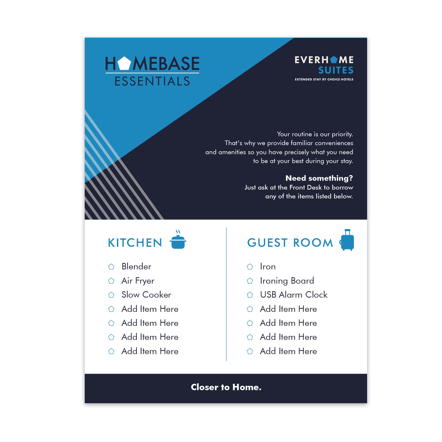 Front Desk Flyer - Everhome – Sable Hotel Supply