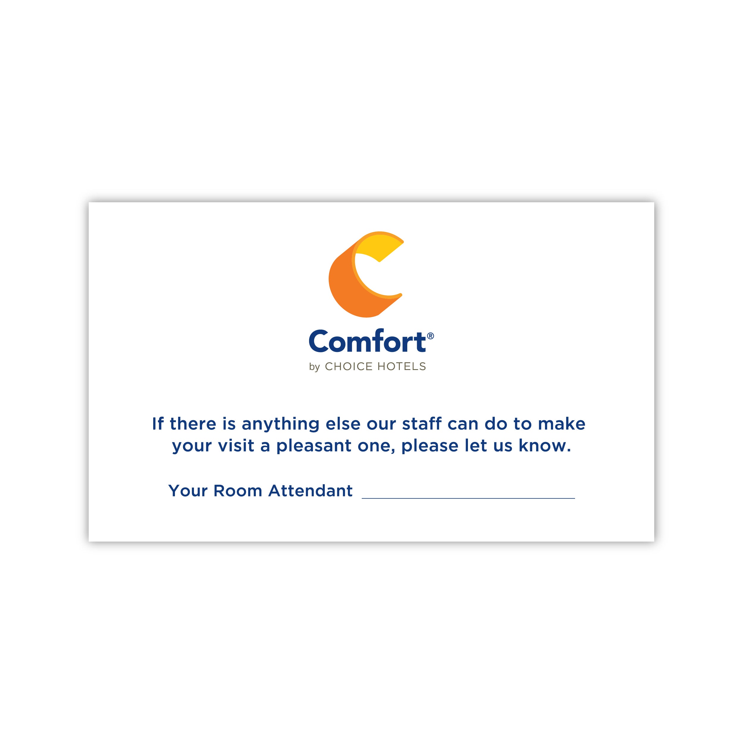 Housekeeping Card - Comfort Inn – Sable Hotel Supply