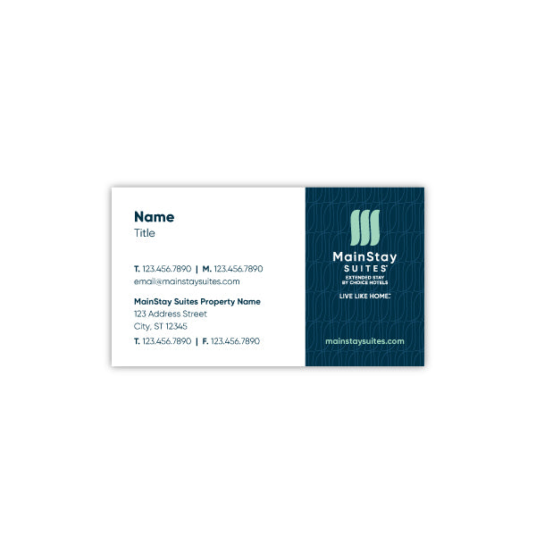 Business Card - MainStay Suites – Sable Hotel Supply