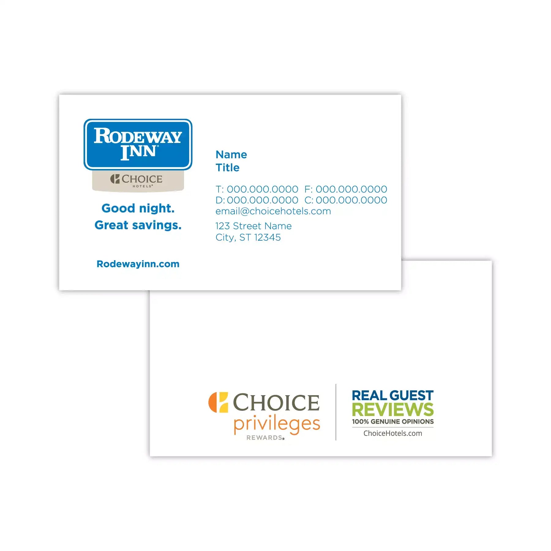 Business Card - Rodeway Inn – Sable Hotel Supply